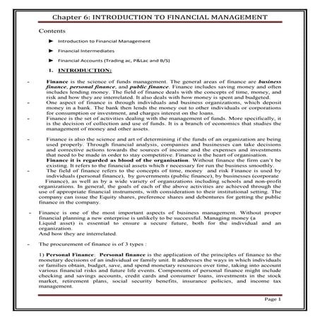 Introduction to financial management | DOCX | Business Accounting ...