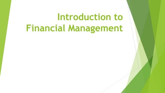 Chapter 1 Introduction to financial management | PPT