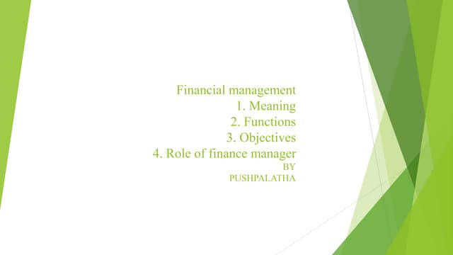 An overview of financial management | PPTX