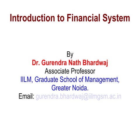 Introduction to financial system | PPT