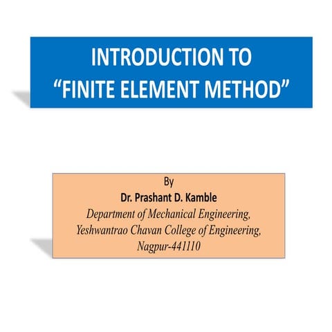 Introduction to finite element method | PPT