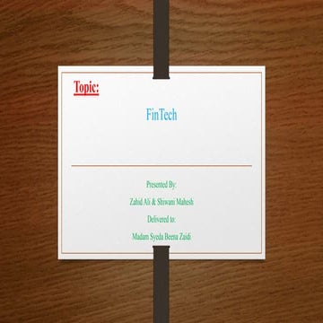 Introduction to fin tech | PPT