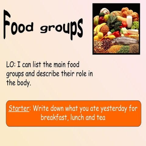 Introduction to food groups | PPT