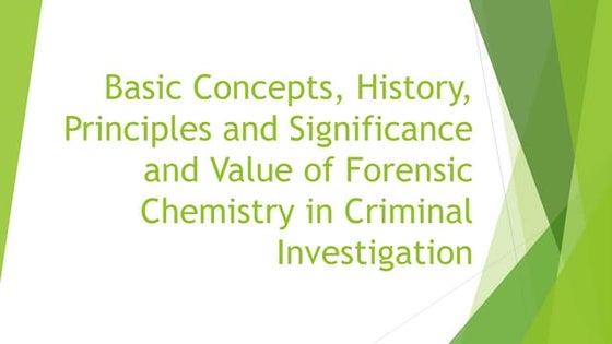 Chapter 1 forensic chemistry | PPTX