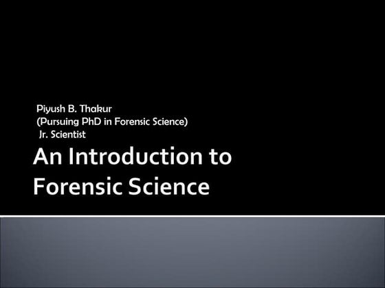 History development of forensic science | PPT