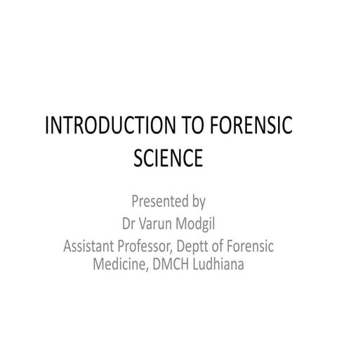 Introduction to Forensic Science.ppt. forensic nursing | PPTX
