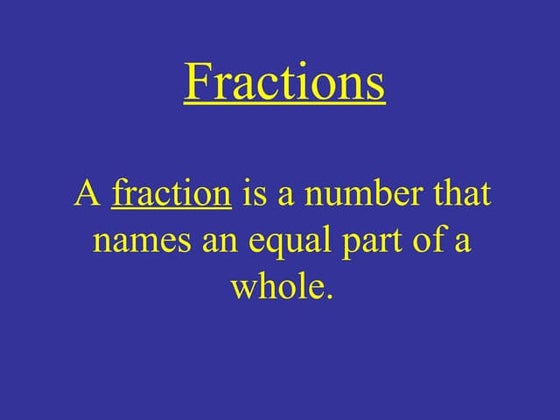 Fractions lesson 1 introduction | PPT
