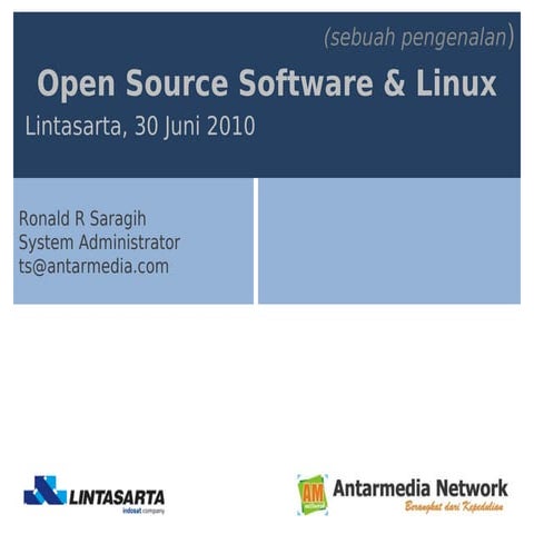 (sebuah pengenalan) Free Open Source Software & Linux | PPT