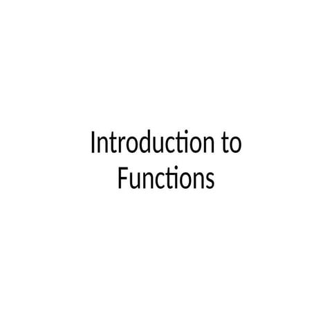 Introduction to Functions suitable for grade 10 | PPT