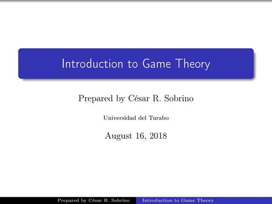 Game theory in Economics | PPT