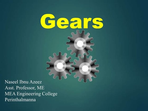 Gear terminologies | PPTX | Physics | Science