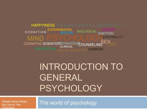 Chapter 1: PSYCHOLOGY | PPTX | Science