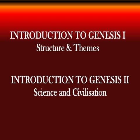 Introduction to Genesis Part I | PPTX