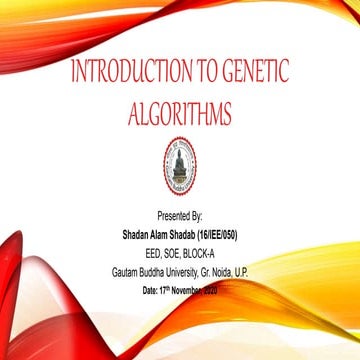 Genetic algorithm ppt | PPT