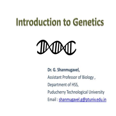 Introduction to Genetics - Genetic variation and heredity | PPT