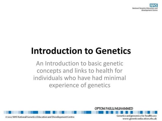 Basic genetics concepts and terminology | PPTX