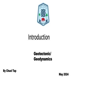 Introduction to Geotectonic and Geodynamics | PDF