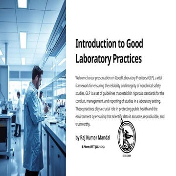 Introduction to Good Laboratory Practices on Slideshare by Raj Kumar ...