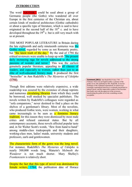 Gothic Literature presentation | PDF