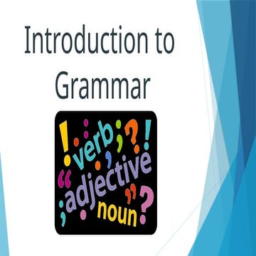 Introduction to Grammar for Grade 6 boys | PPT