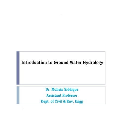 Introduction to ground water hydrology | PDF