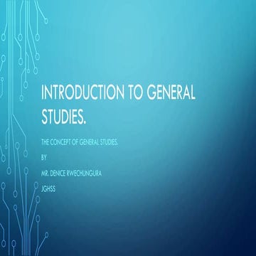 INTRODUCTION TO GENERAL STUDIES-TANZANIA SYLLABUS | PDF