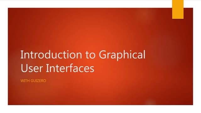 Introduction to GUIs with guizero | PPT Introduction to GUIs with guizero | PPT