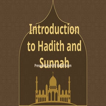 Introduction to Hadith.pptx, Sunnah and Life of PBUH | PPTX