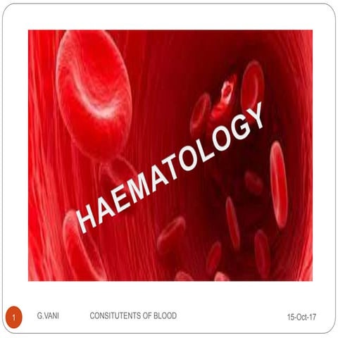 Introduction to haematology | PPTX