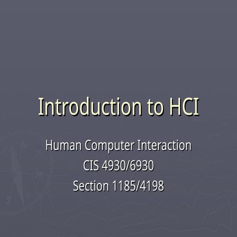 Introduction to HCI human computer interaction | PPT