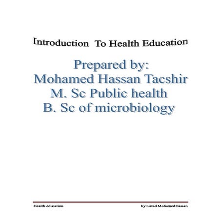 Introduction to health education | DOCX