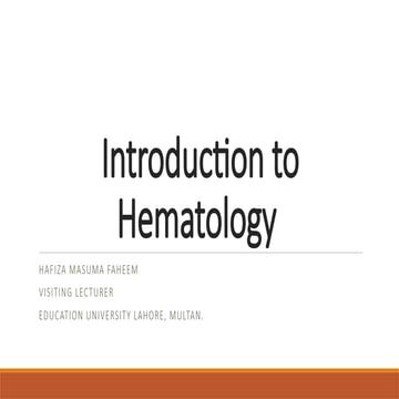 Introduction to Hematology.pptxhjghdhftf | PPTX