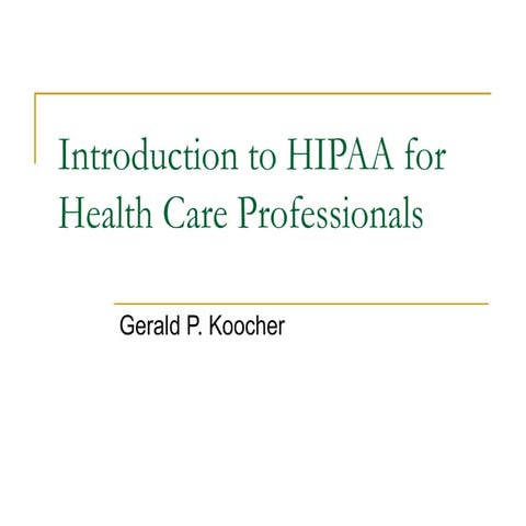 The Basics of HIPAA | PPTX