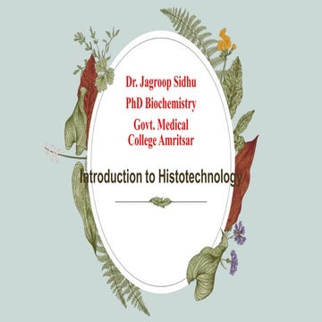 Introduction to Histotechnology.pptx.... | PPTX