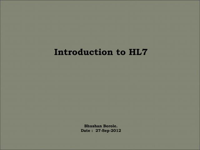 Introduction To Hl7 Ppt 3511