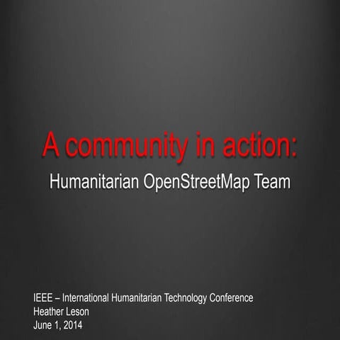 Introduction to Humanitarian OpenStreetMap Team | PPTX