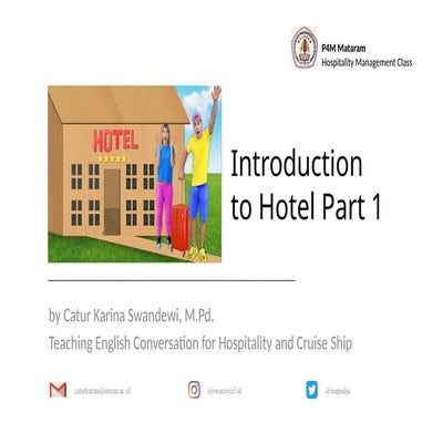 Introduction to Hotel Part 1: Hospitality and Cruise Ship | PPTX