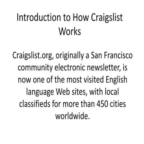 How craiglist works | ODP
