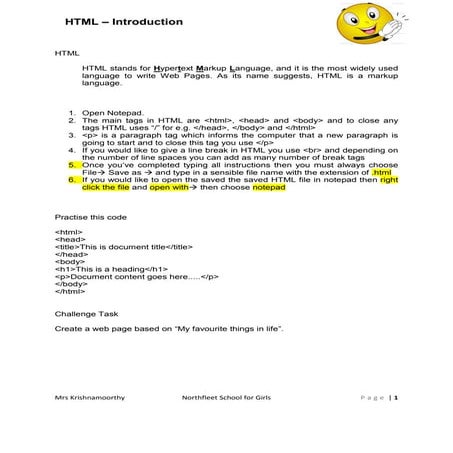 Introduction to html | PDF