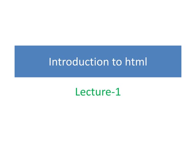 Introduction To Html Rustcode Ppt