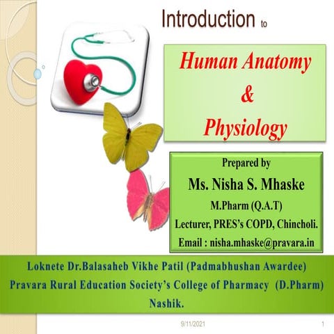 Introduction to Human Anatomy & Physiology | PPTX | Lung and ...