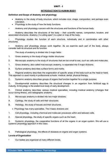 Introduction to HUMAN ANATOMY AND PHYSIOLOGY | PPTX