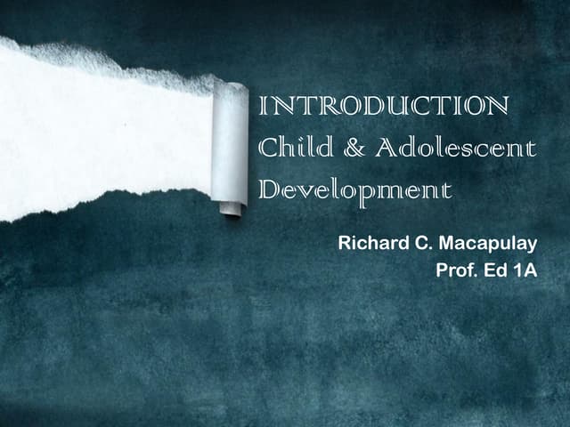 Introduction to Human Growth & Development | PDF Introduction to Human Growth & Development | PDF