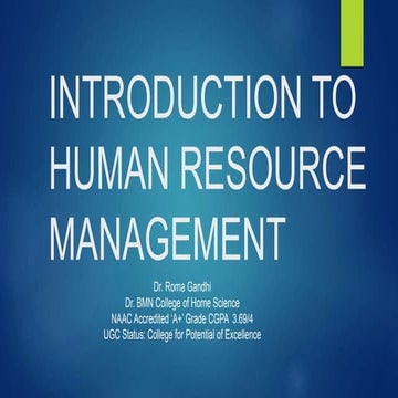Introduction to human resource management | PPT