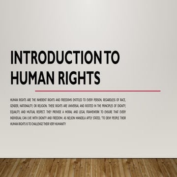 Introduction to human rights and its arguments | PPTX