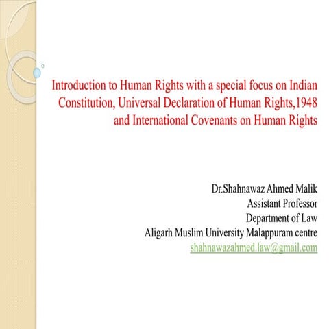 Introduction to human rights with a special focus on indian ...