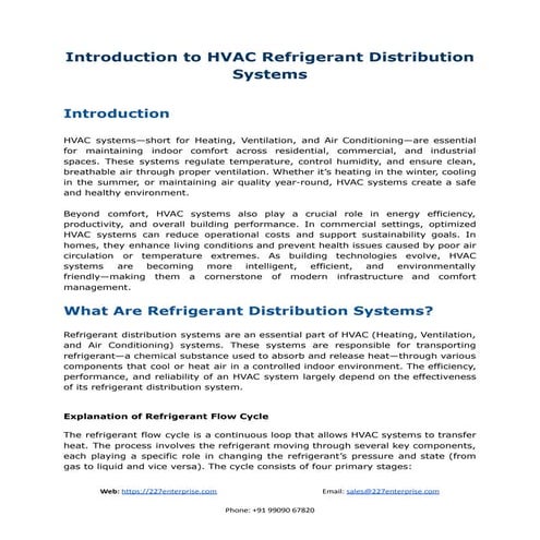 Introduction to HVAC Refrigerant Distribution Systems | PDF