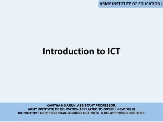 The uses of ict in our society | PPT
