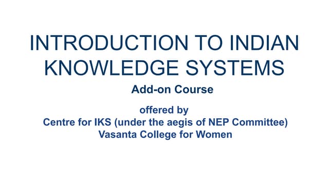 Indian Knowledge System | PDF