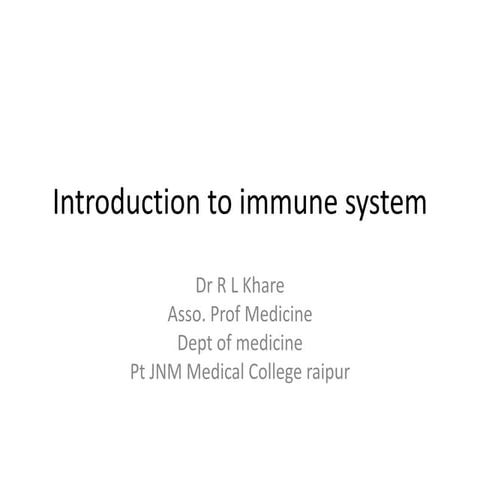 Introduction to immune system | PPT